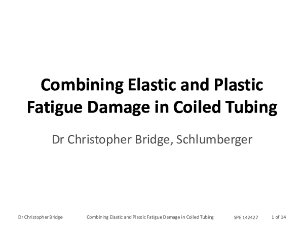 (PDF) Combining Elastic and Plastic Fatigue Damage in Coiled Tubing