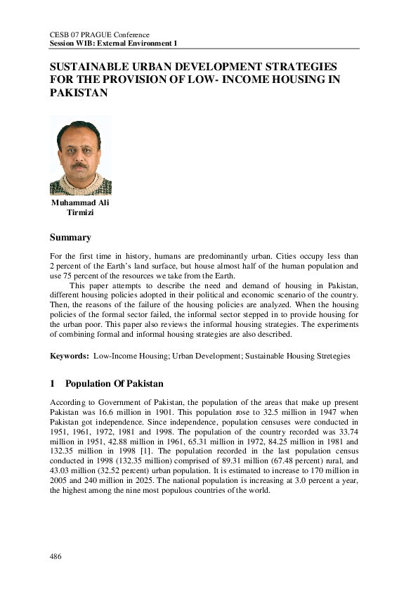 (PDF) SUSTAINABLE URBAN DEVELOPMENT STRATEGIES FOR THE PROVISION OF LOW ...