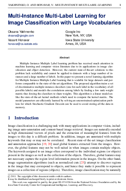 Pdf Multi Instance Multi Label Learning For Image Classification With Large Vocabularies