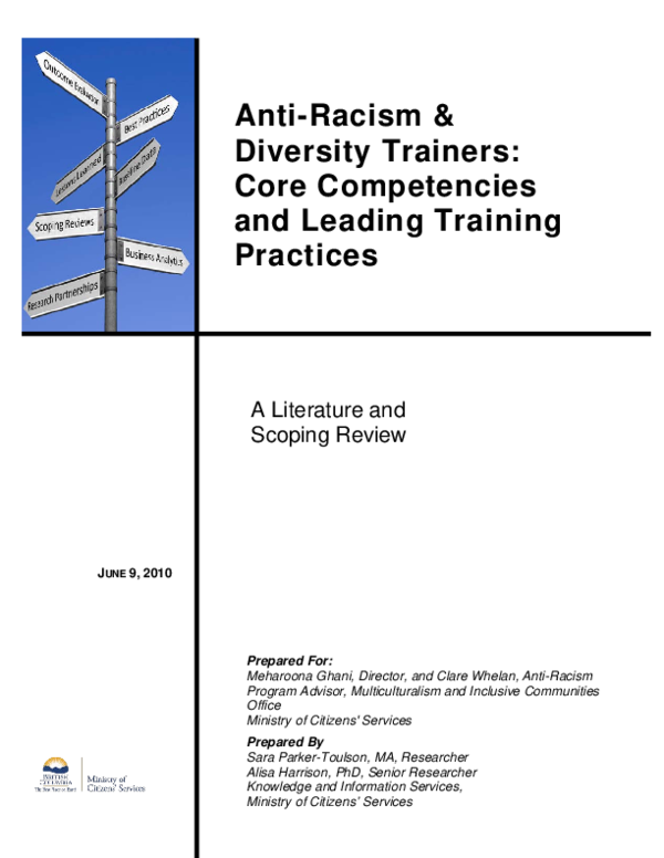 (PDF) Anti-Racism and Diversity Trainers: Core Competencies and Leading ...