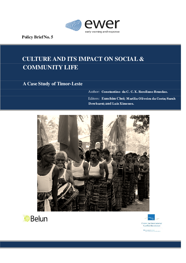 (PDF) Policy Brief no.5: Culture and Its Impact on Social and Community ...