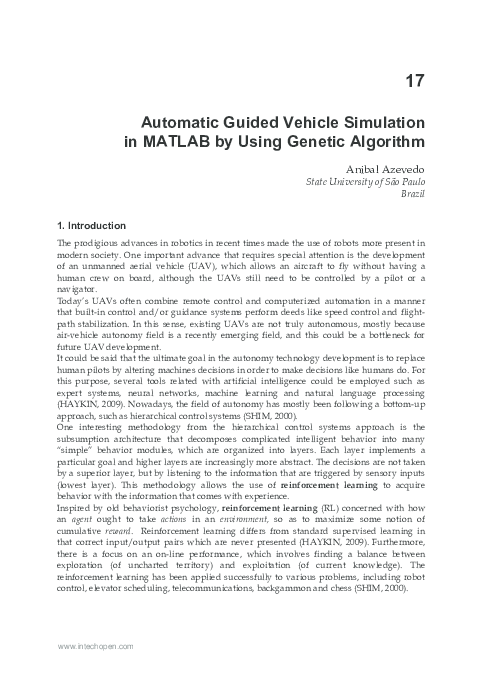 (PDF) Automatic Guided Vehicle Simulation in MATLAB by Using Genetic ...