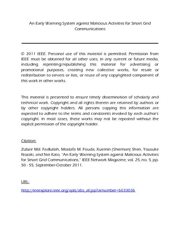 (PDF) An Early Warning System against Malicious Activities for Smart ...