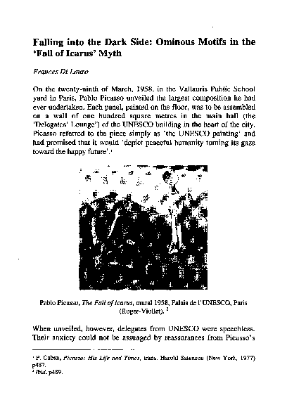 (PDF) Falling into the Dark Side: Ominous Motifs in the "Fall of Icarus ...