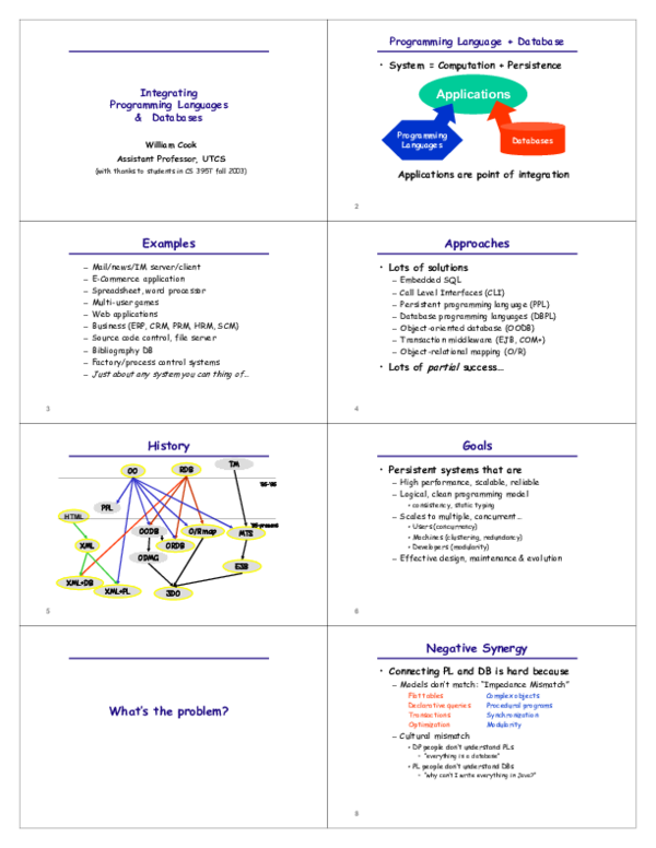 (PDF) Integrating Programming Languages and Databases Invited lecture