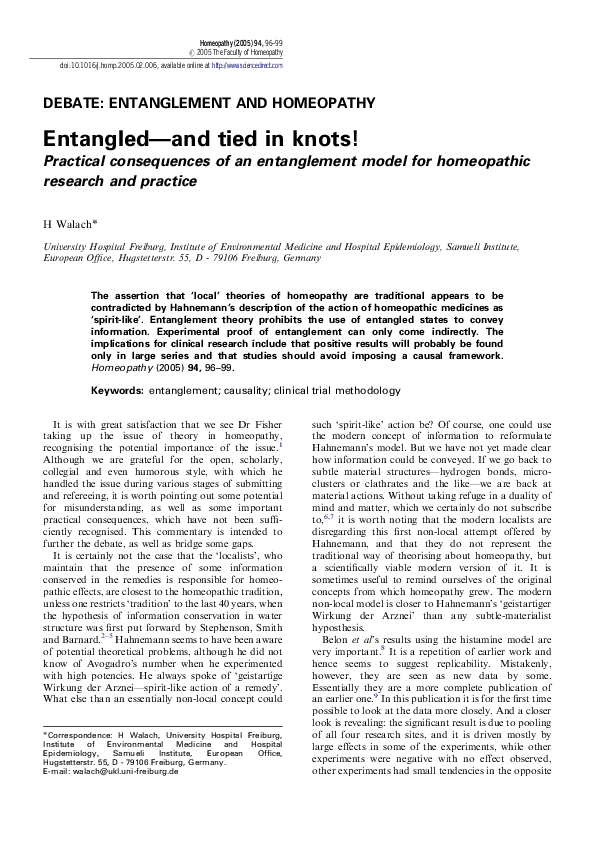 (PDF) Entangled – and tied in knots! Practical consequences of an ...