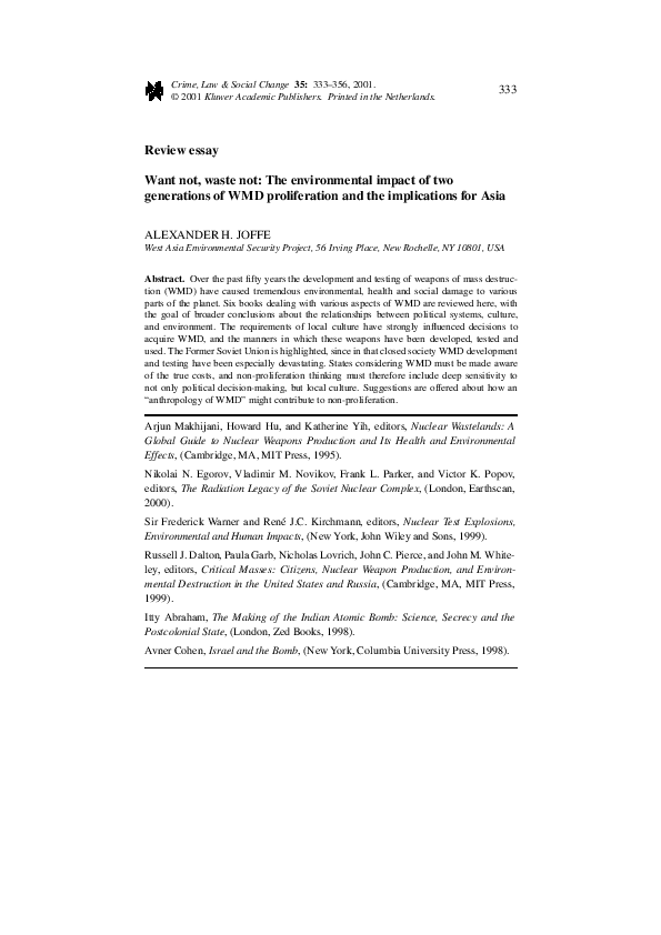 (PDF) "Review Article: Want Not, Waste Not: The Environmental Impact of ...
