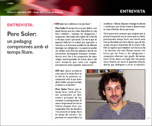(PDF) Pere Soler: un pedagog compromès amb el temps lliure