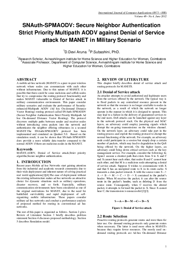 (PDF) SNAuth-SPMAODV: Secure Neighbor Authentication Strict Priority ...