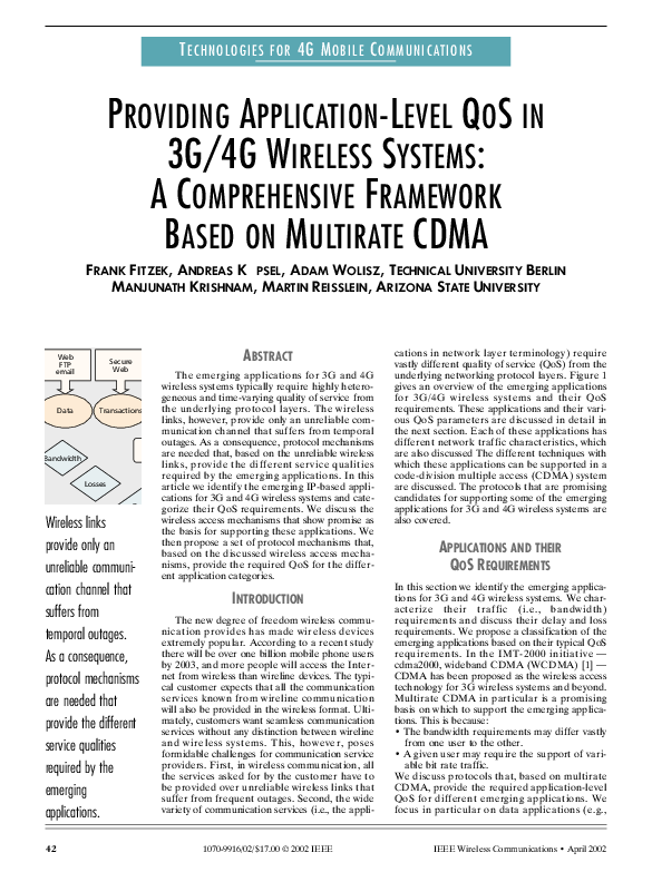 (PDF) Providing application-level QoS in 3G/4G wireless systems: a comprehensive framework based ...