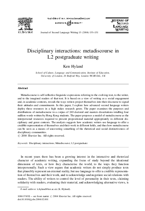 metadiscursive definition