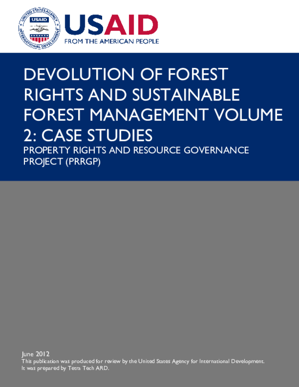 (PDF) DEVOLUTION OF FOREST RIGHTS AND SUSTAINABLE FOREST MANAGEMENT ...