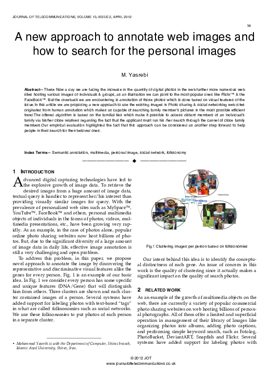 (PDF) A new approach to annotate web images and how to search for the ...