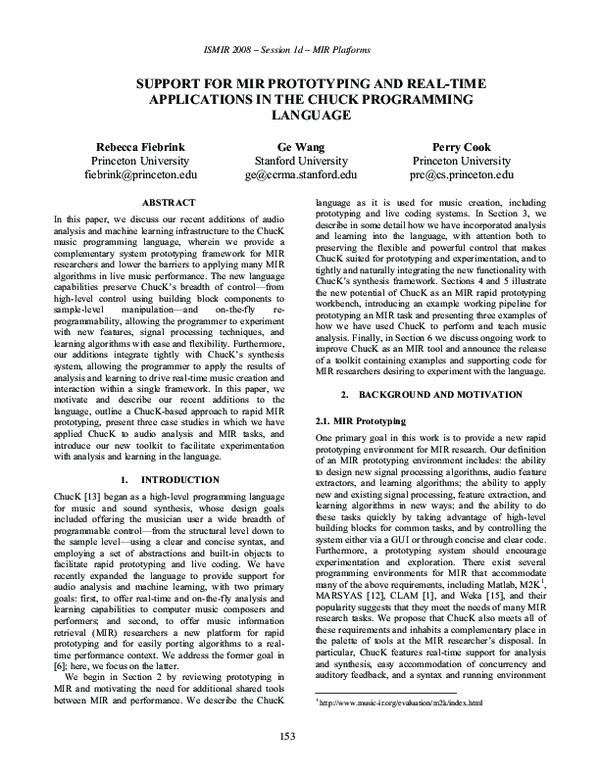 (PDF) Support for MIR Prototyping and Real-time Applications of the ...