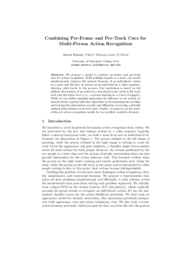 (PDF) Combining Per-Frame and Per-Track Cues for Multi-Person Action Recognition