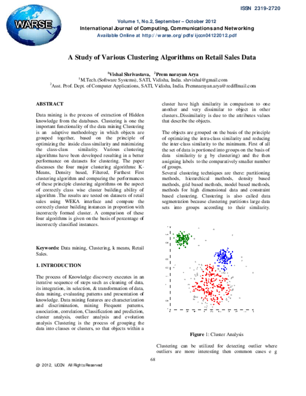 (PDF) A Study of Various Clustering Algorithms on Retail Sales Data