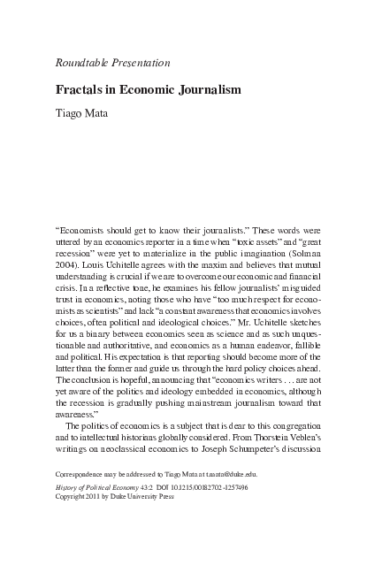 (PDF) Fractals in Economic Journalism