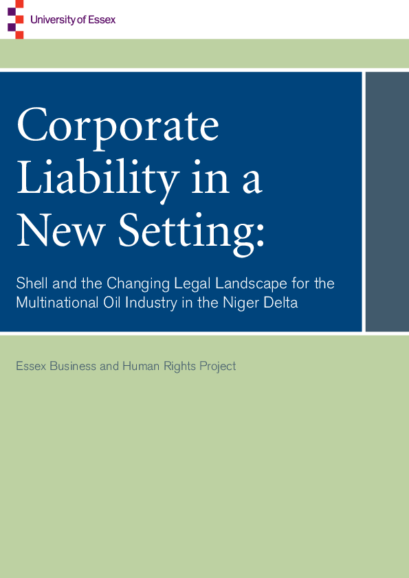 (PDF) Corporate Liability in a New Setting: Shell and the Changing ...