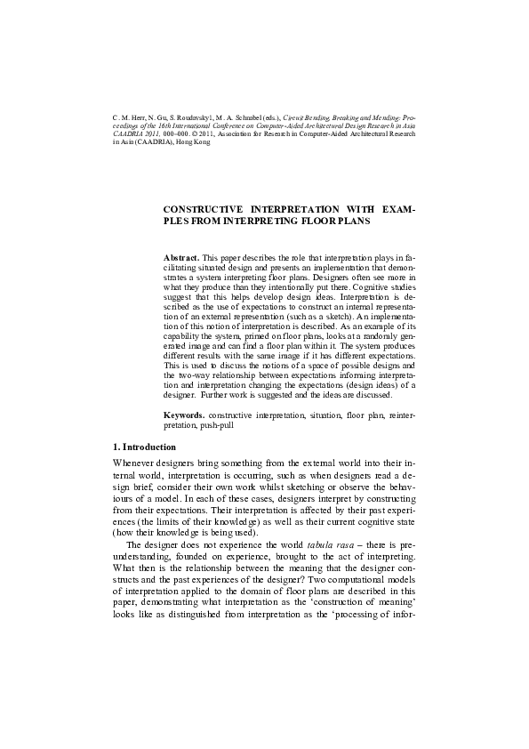 (PDF) Constructive interpretation with examples from floor plans