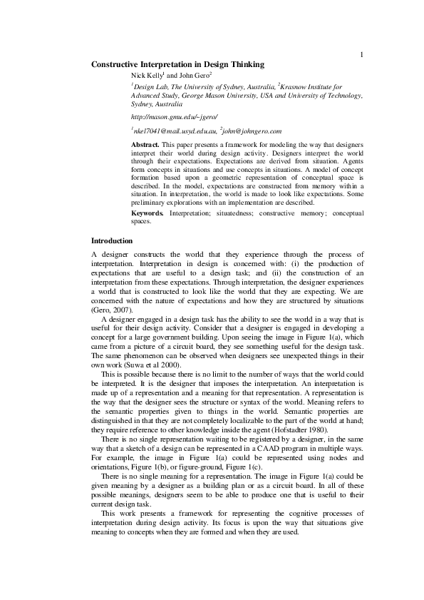 (PDF) Constructive interpretation in design thinking