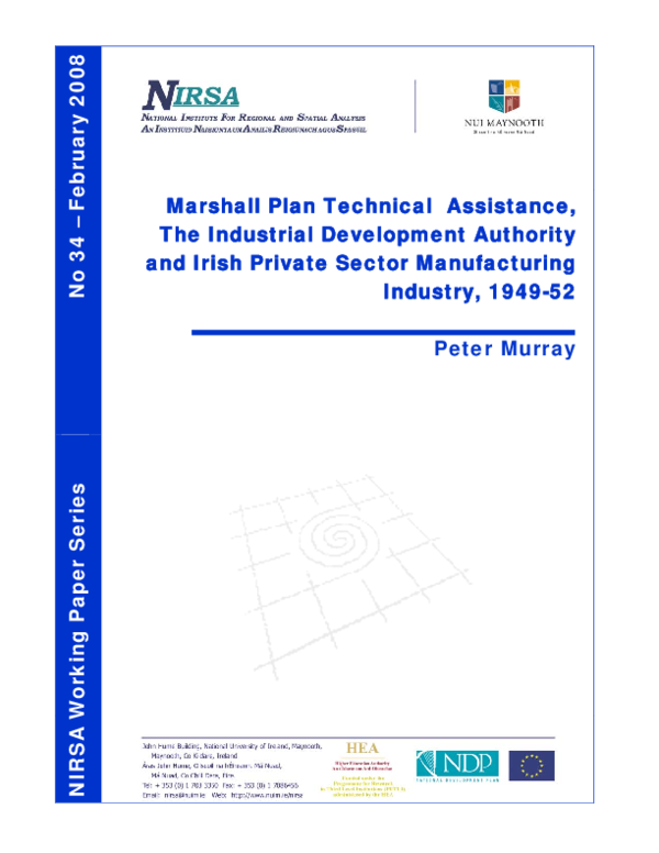 (PDF) Marshall Plan Technical Assistance, the Industrial Development ...