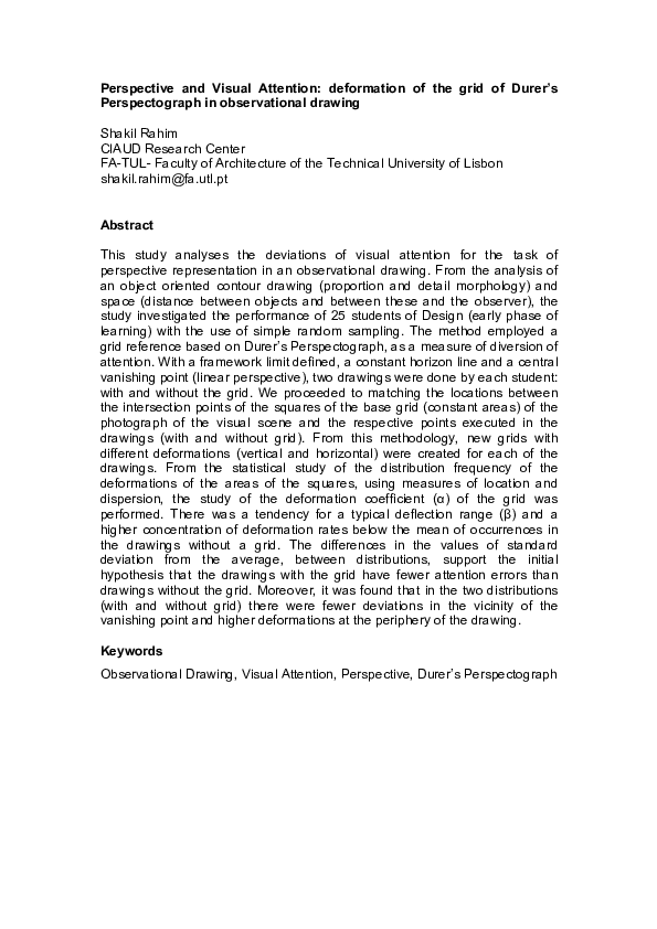 (PDF) Perspective and Visual Attention: deformation of the grid of ...