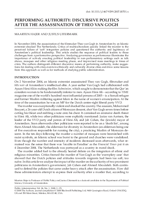 (PDF) Hajer, Maarten & Justus Uitermark (2008) Performing Authority ...