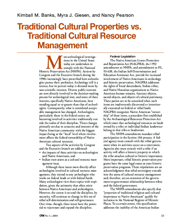 (PDF) Traditional Cultural Properties vs. Traditional Cultural Resource ...