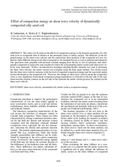 (PDF) Effect of compaction energy on shear wave velocity of dynamically ...