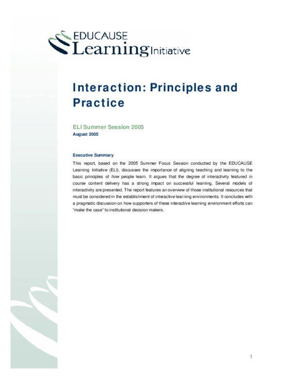 (PDF) Classroom Interaction: Principles and Practice