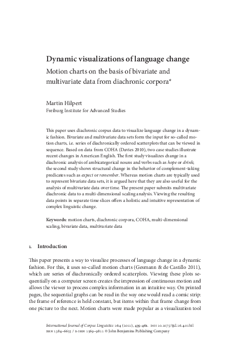 (PDF) Dynamic visualizations of language change