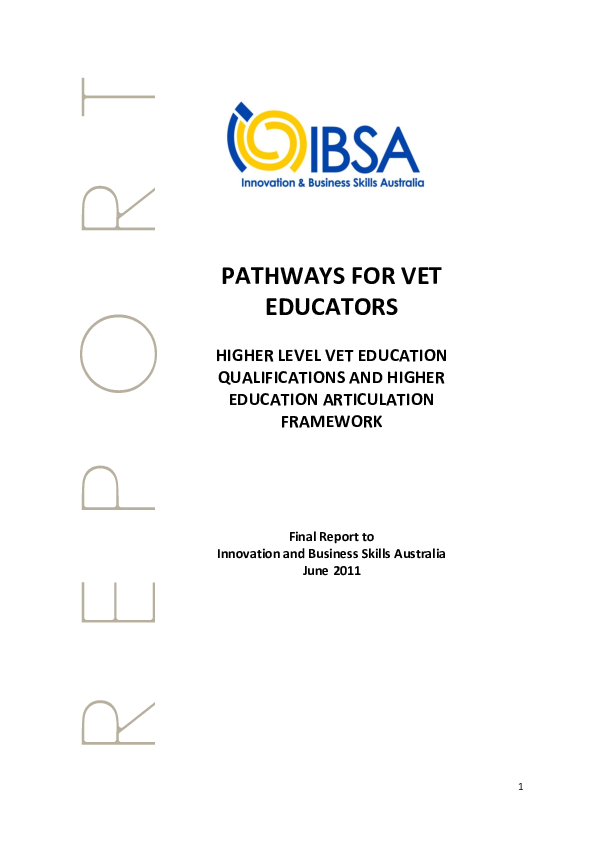 (PDF) Pathways for VET Educators