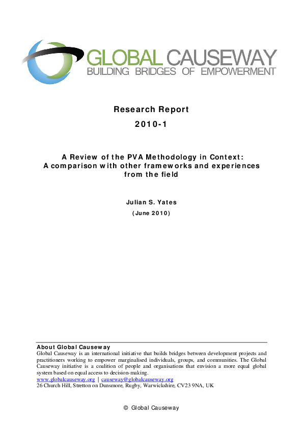 (PDF) A Review of the PVA Methodology in Context: A comparison with ...