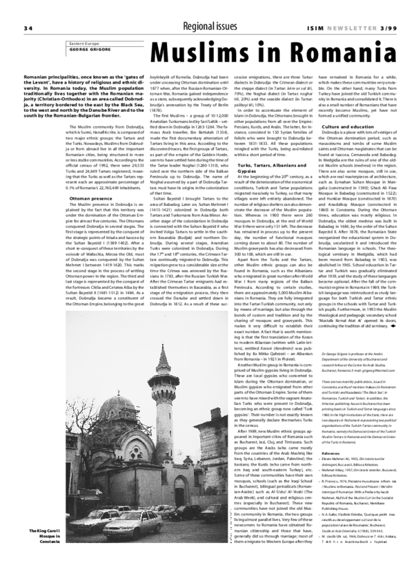 (PDF) George Grigore. „Muslims in Romania”, ISIM Newsletter ...