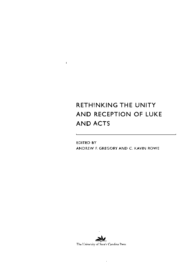 (PDF) "The Book of Acts as a Narrative Commentary on the Letters of the ...
