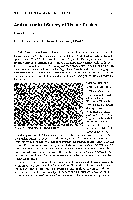 (PDF) Archaeological Survey of Timber Coulee