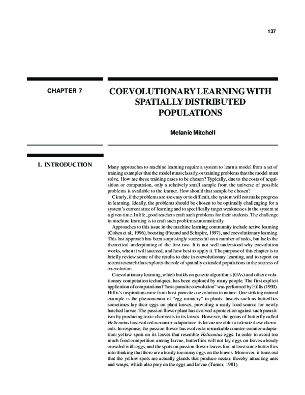 (PDF) Coevolutionary learning with spatially distributed populations