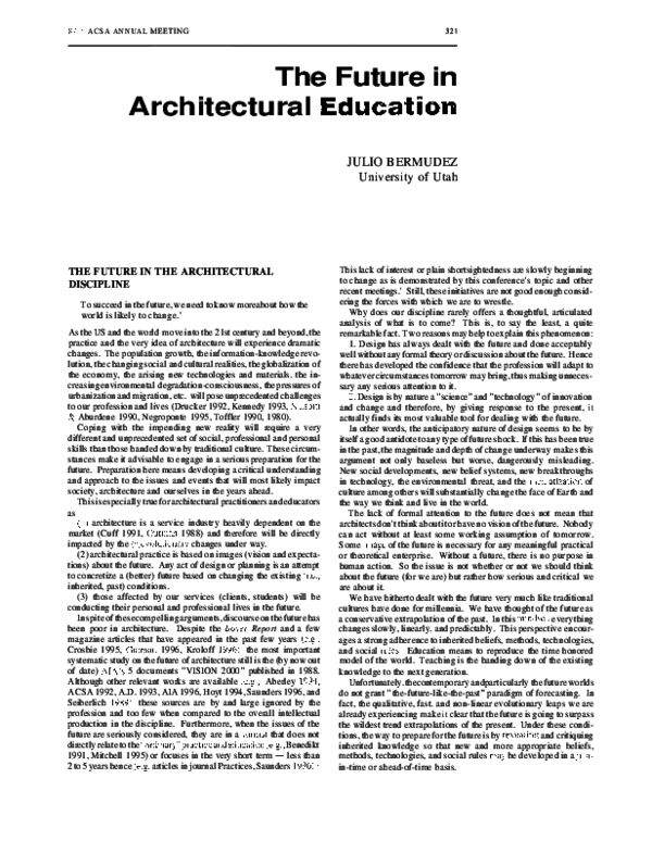 (PDF) The Future in Architectural Education