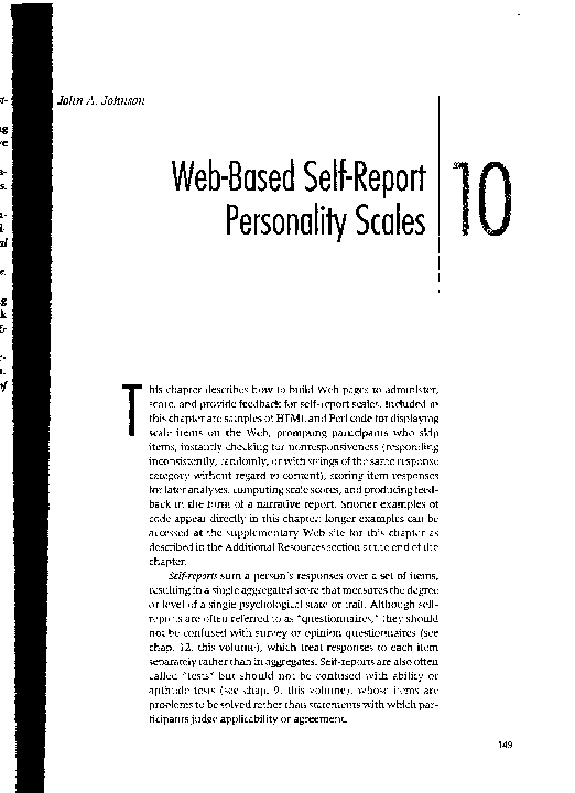 (PDF) Web-based self-report personality scales