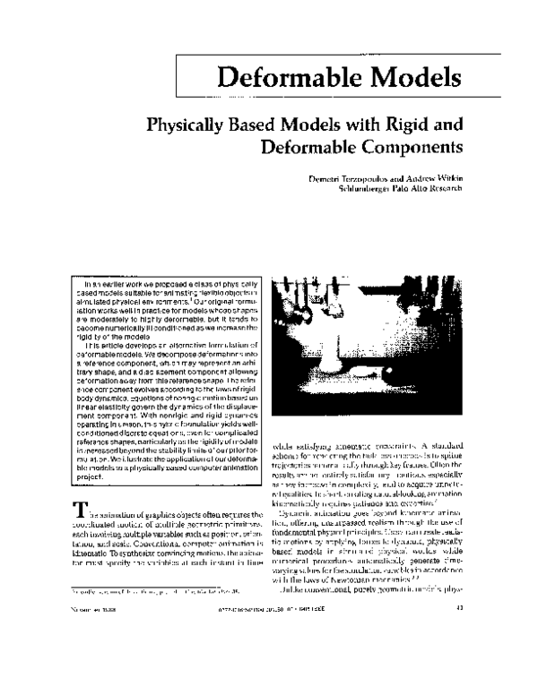 (PDF) Physically-based models with rigid and deformable components
