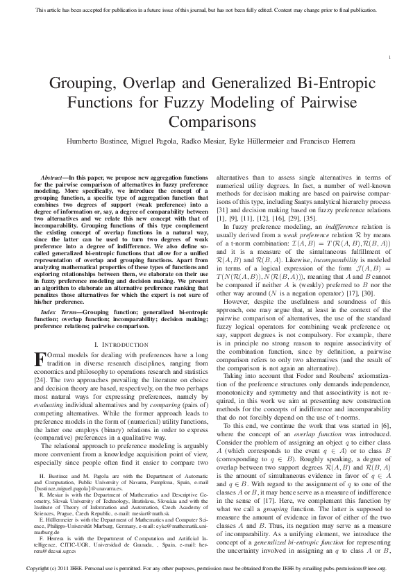 (PDF) Grouping, Overlap and Generalized Bi-Entropic Functions for Fuzzy Modeling of Pairwise ...