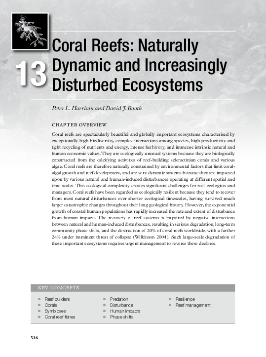 (PDF) Coral Reefs: Naturally Dynamic and Increasingly Disturbed Ecosystems