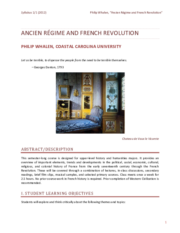 (PDF) Ancien Régime and Revolution