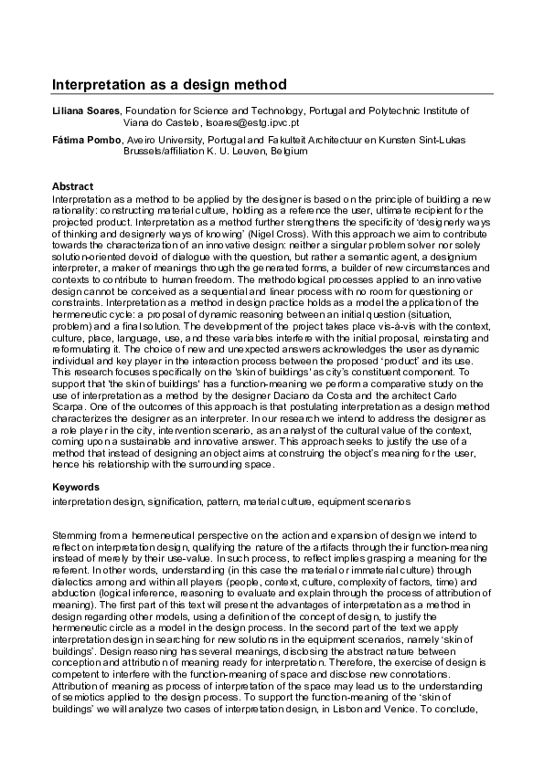 (PDF) Interpretation as a design method