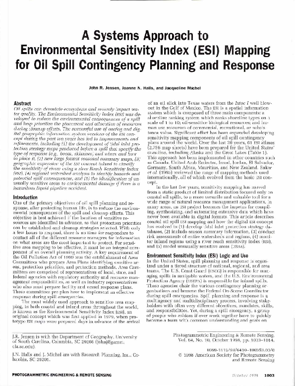 (PDF) A systems approach to environmental sensitivity index (ESI ...