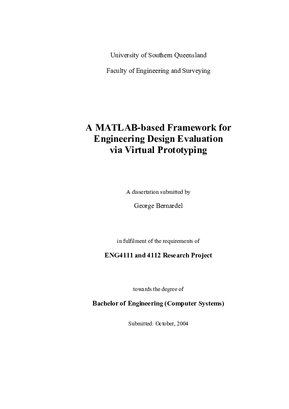 (PDF) A MATLAB-based framework for engineering design evaluation via ...