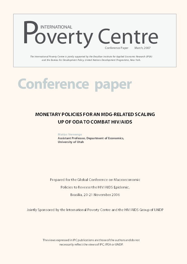 (PDF) UNDP Poverty Centre Working Paper