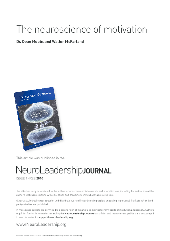 (PDF) NeuroLeadershipjournal
