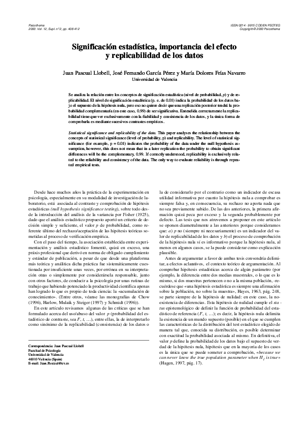 (PDF) Significación estadística, importancia del efecto y ...