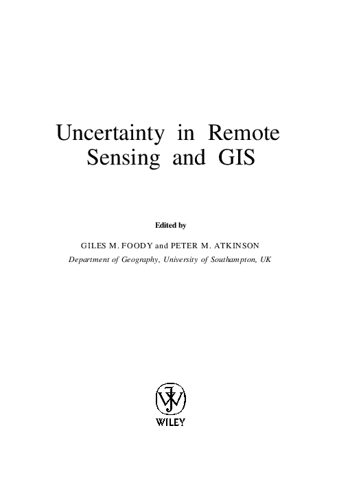 (PDF) Uncertainty in remote sensing and GIS